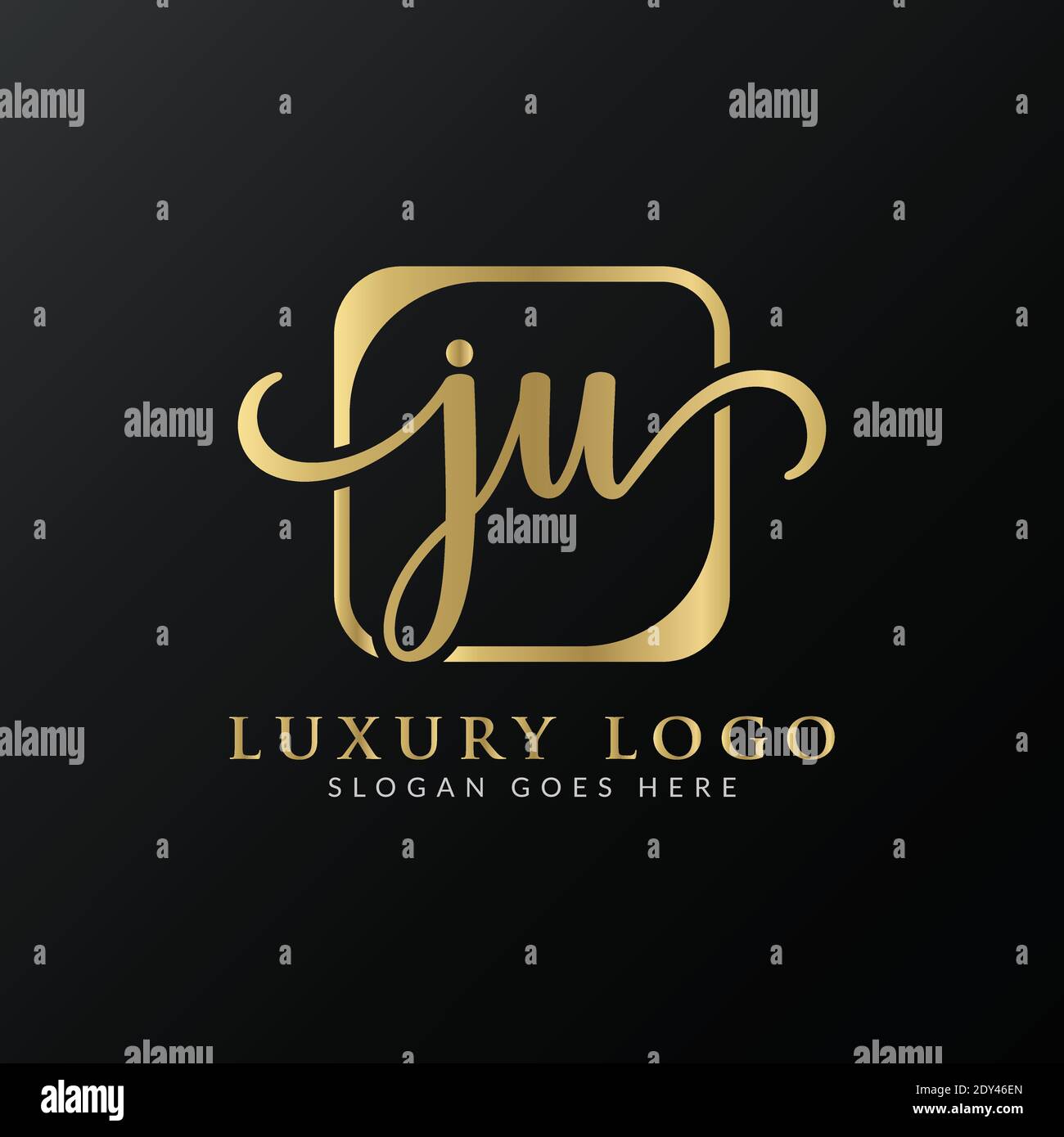 Creative letter JU Logo Design Vector Template. Initial Luxury Letter ...