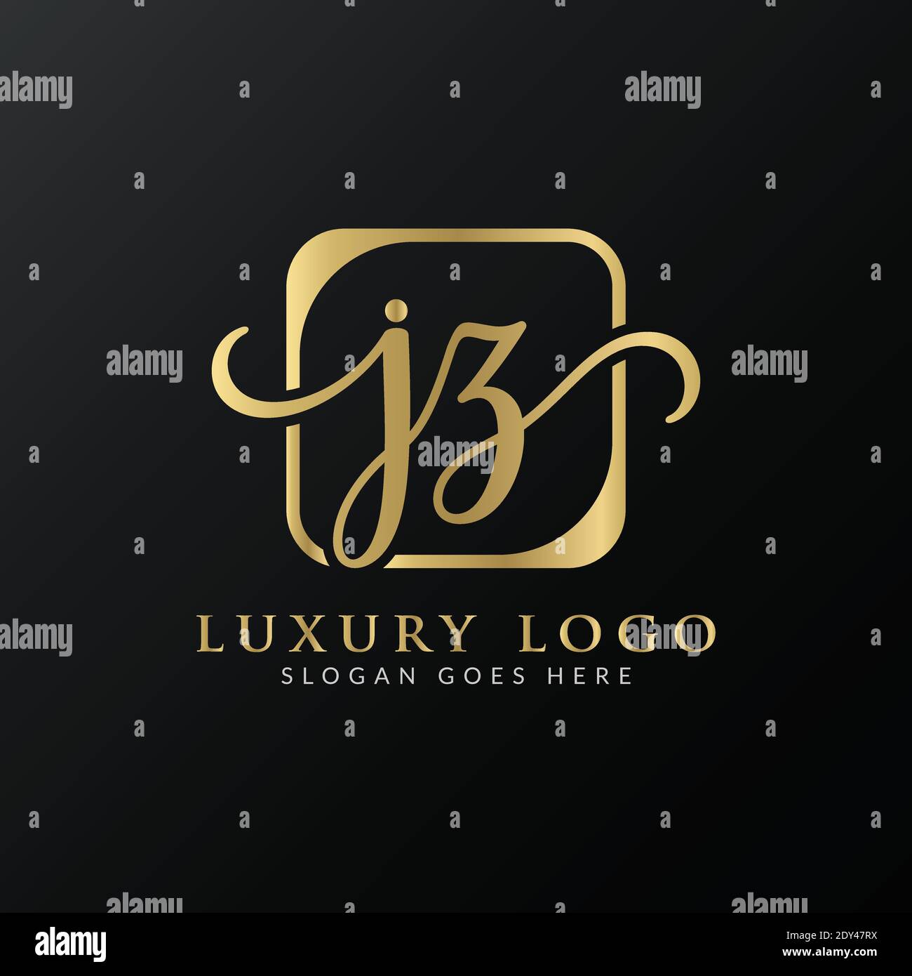 Creative letter JZ Logo Design Vector Template. Initial Luxury Letter ...