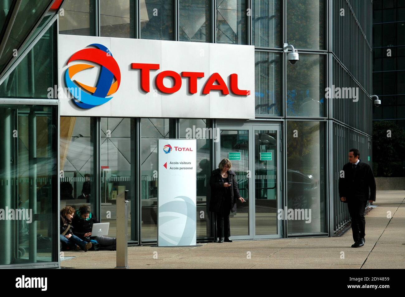 View of Total Tower headquarters of Total in La Defense, Paris, France ...