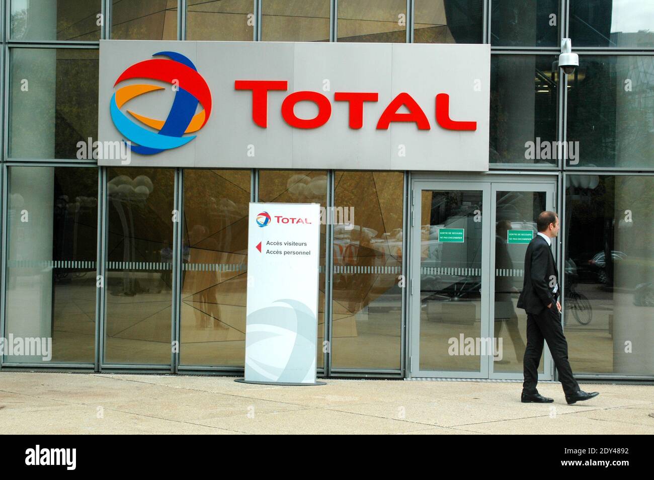 View of Total Tower headquarters of Total in La Defense, Paris, France ...