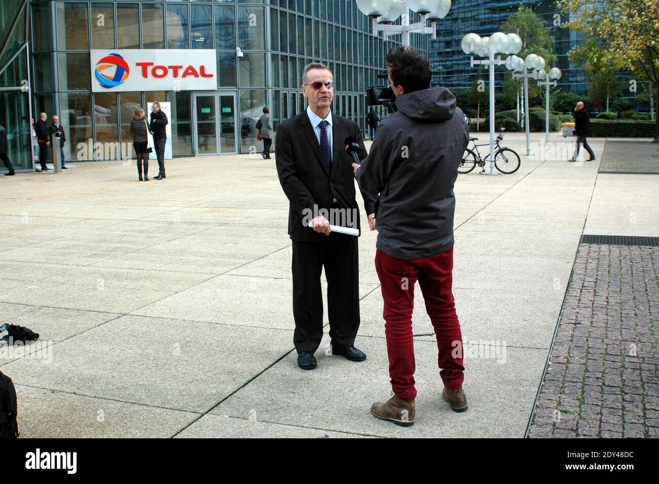 View of Total Tower headquarters of Total in La Defense, Paris, France ...