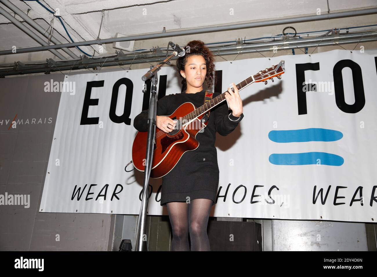 Jacinthe, singer, during the concert organised by BHV Marais and Equal ...