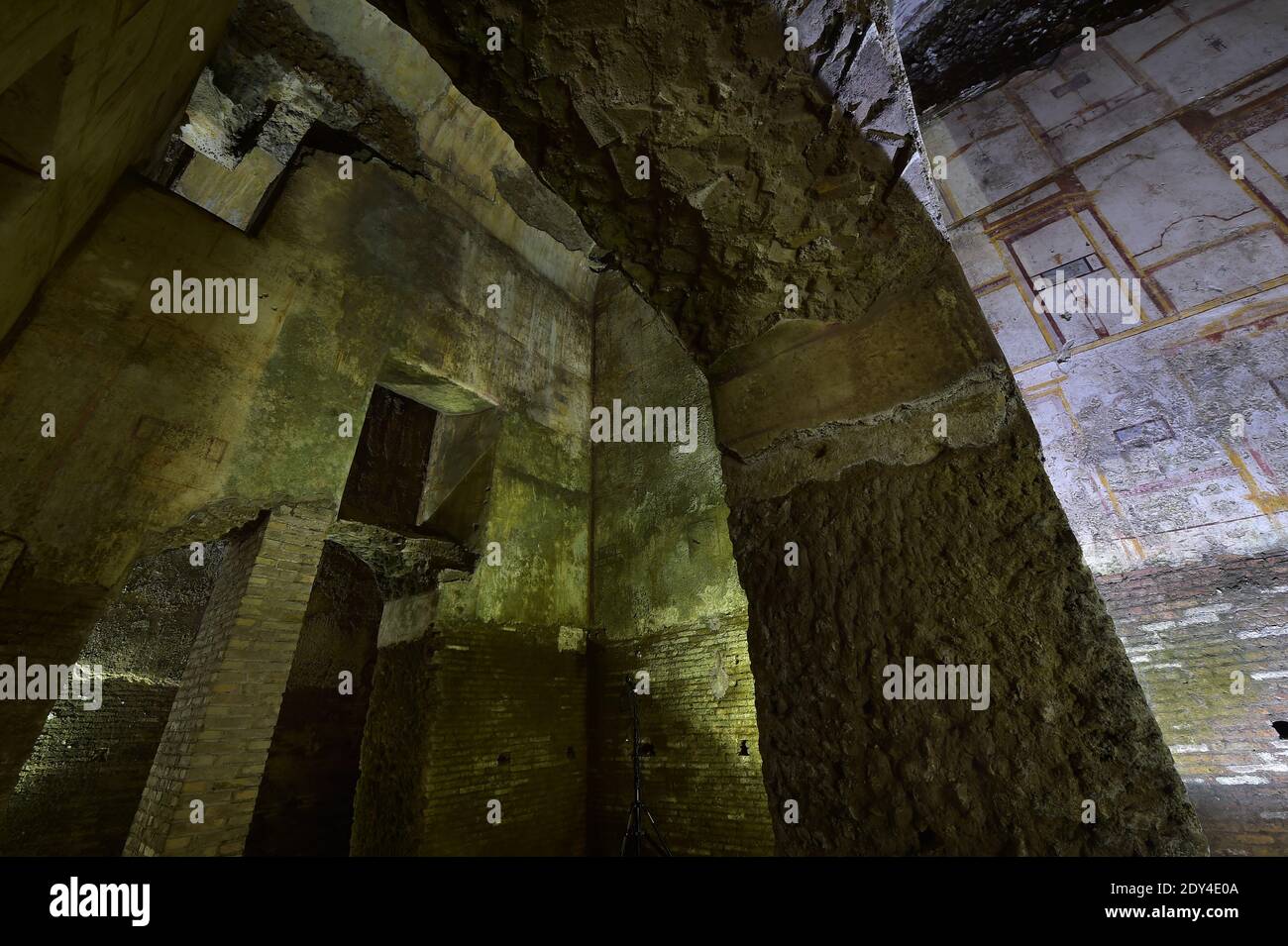 A view of the underground ancient Domus Aurea site (Golden House), the ...