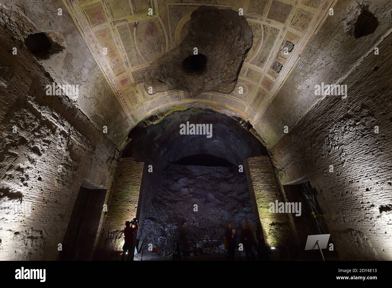 A view of the underground ancient Domus Aurea site (Golden House), the ...