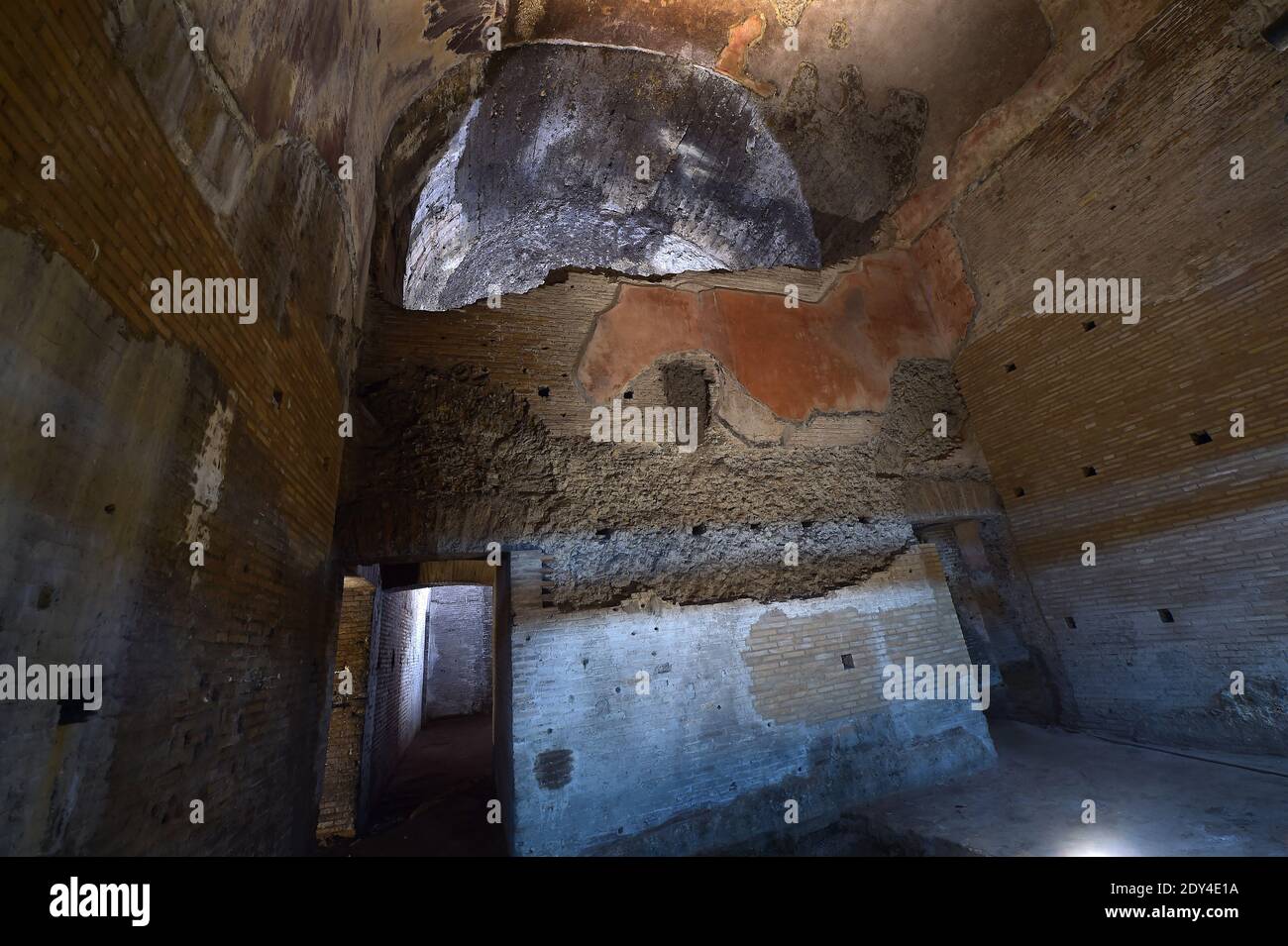 A view of the underground ancient Domus Aurea site (Golden House), the ...