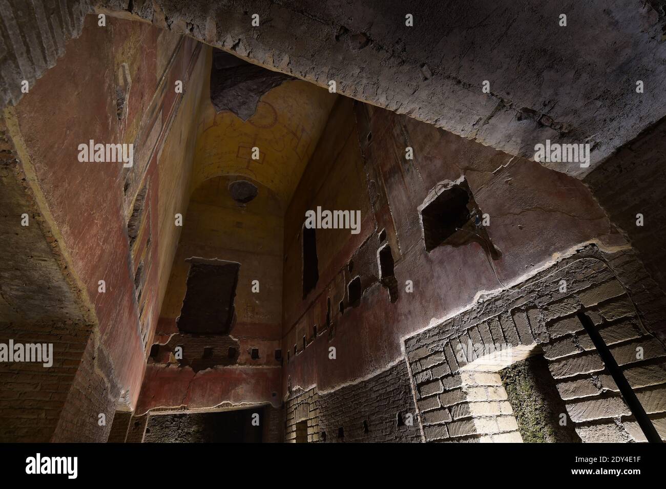 A view of the underground ancient Domus Aurea site (Golden House), the ...