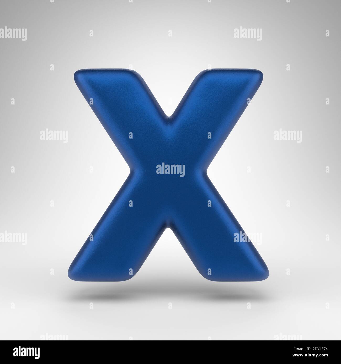 Letter X uppercase on white background. Anodized blue 3D rendered font ...