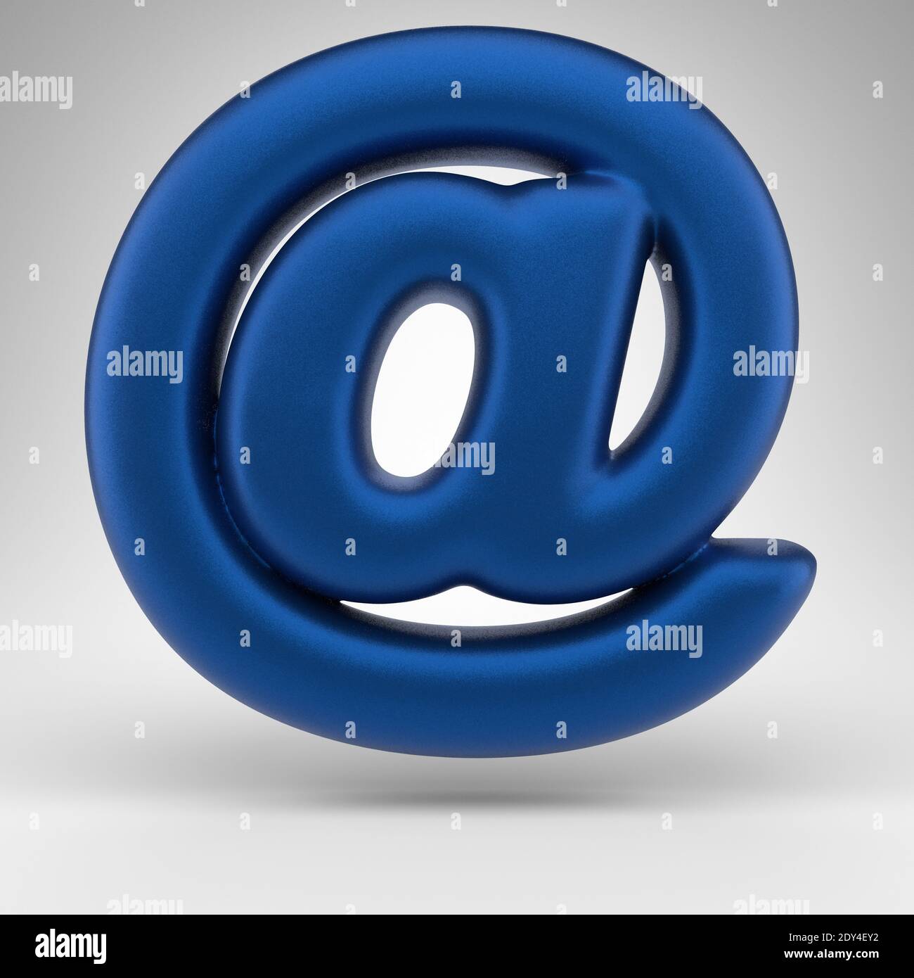 AT symbol on white background. Anodized blue 3D rendered sign with ...