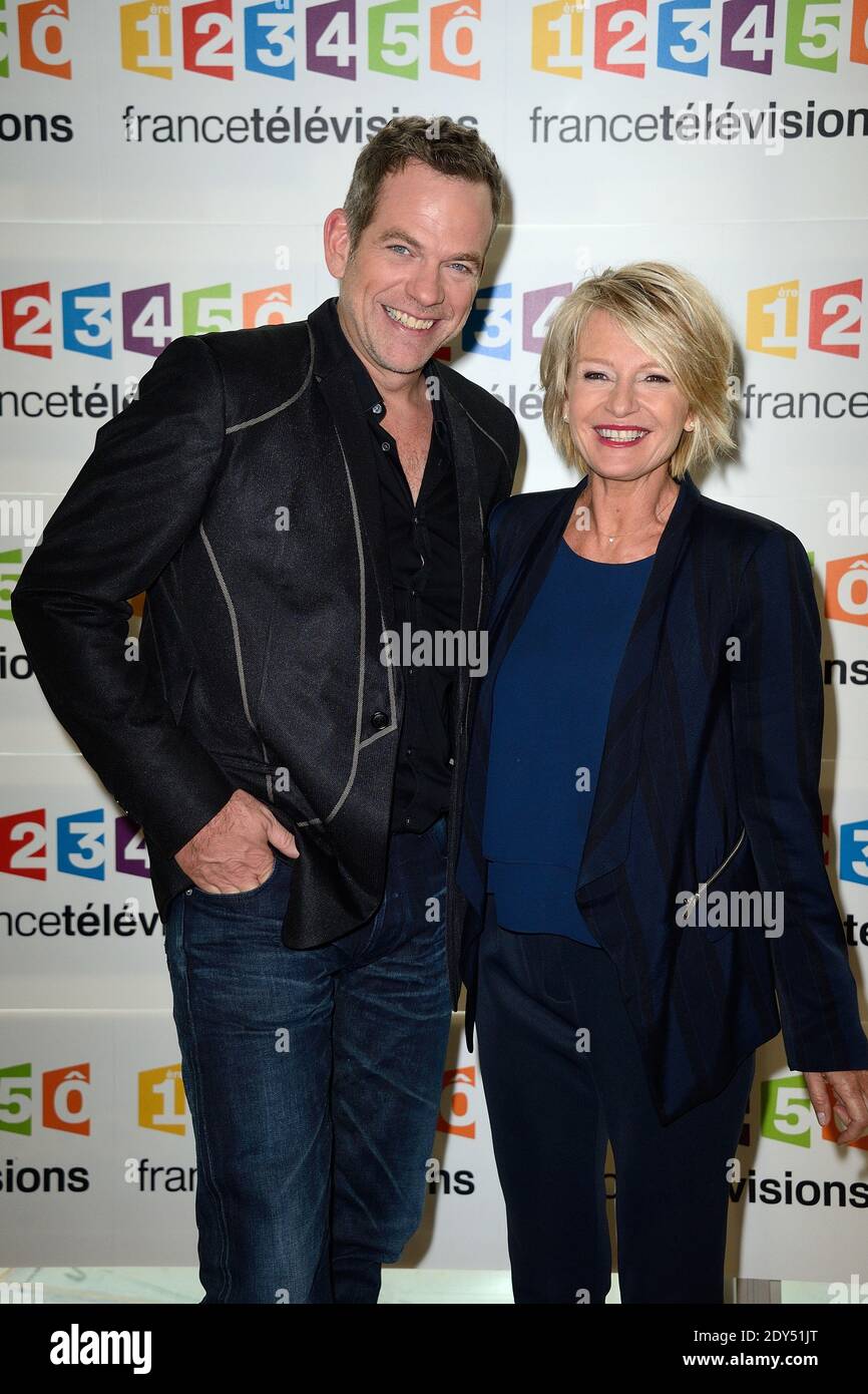 Garou and Sophie Davant attending the press conference about 'Telethon ...