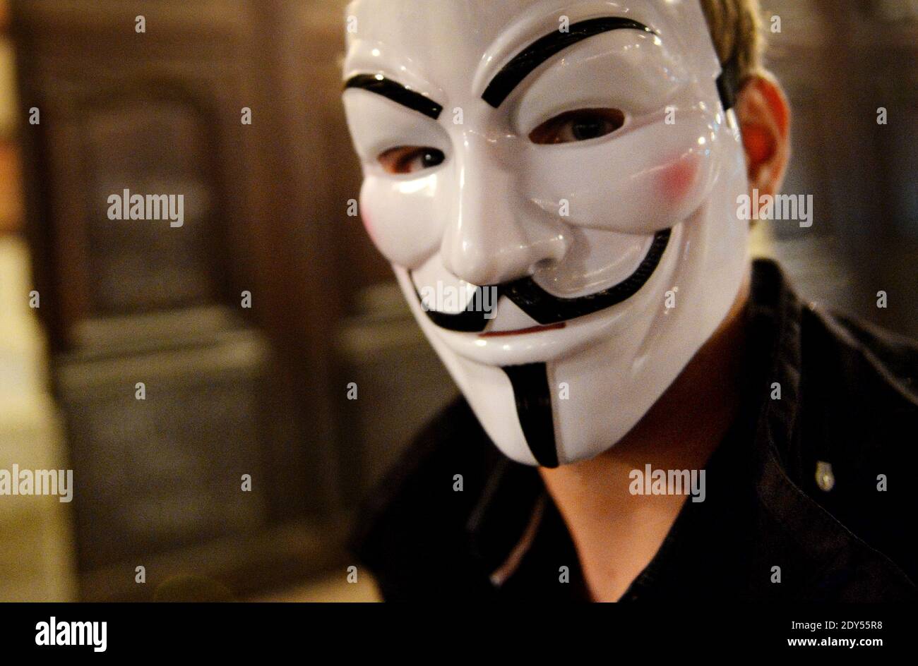 Masked protesters gather for the Million Mask March demonstration ...