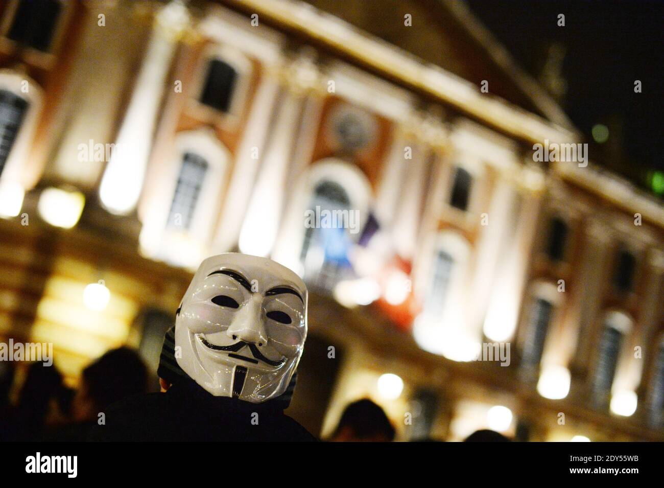 Masked protesters gather for the Million Mask March demonstration ...