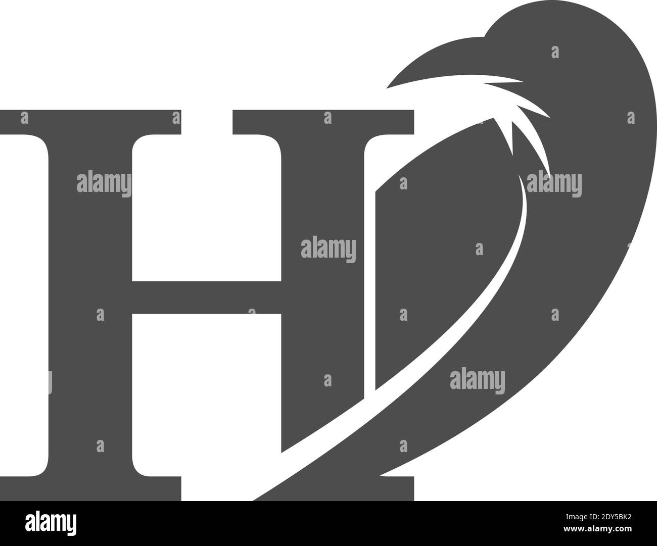 Letter H and crow combination icon logo design vector Stock Vector ...