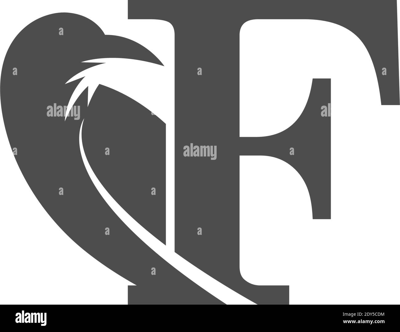 Letter F and crow combination icon logo design vector Stock Vector ...