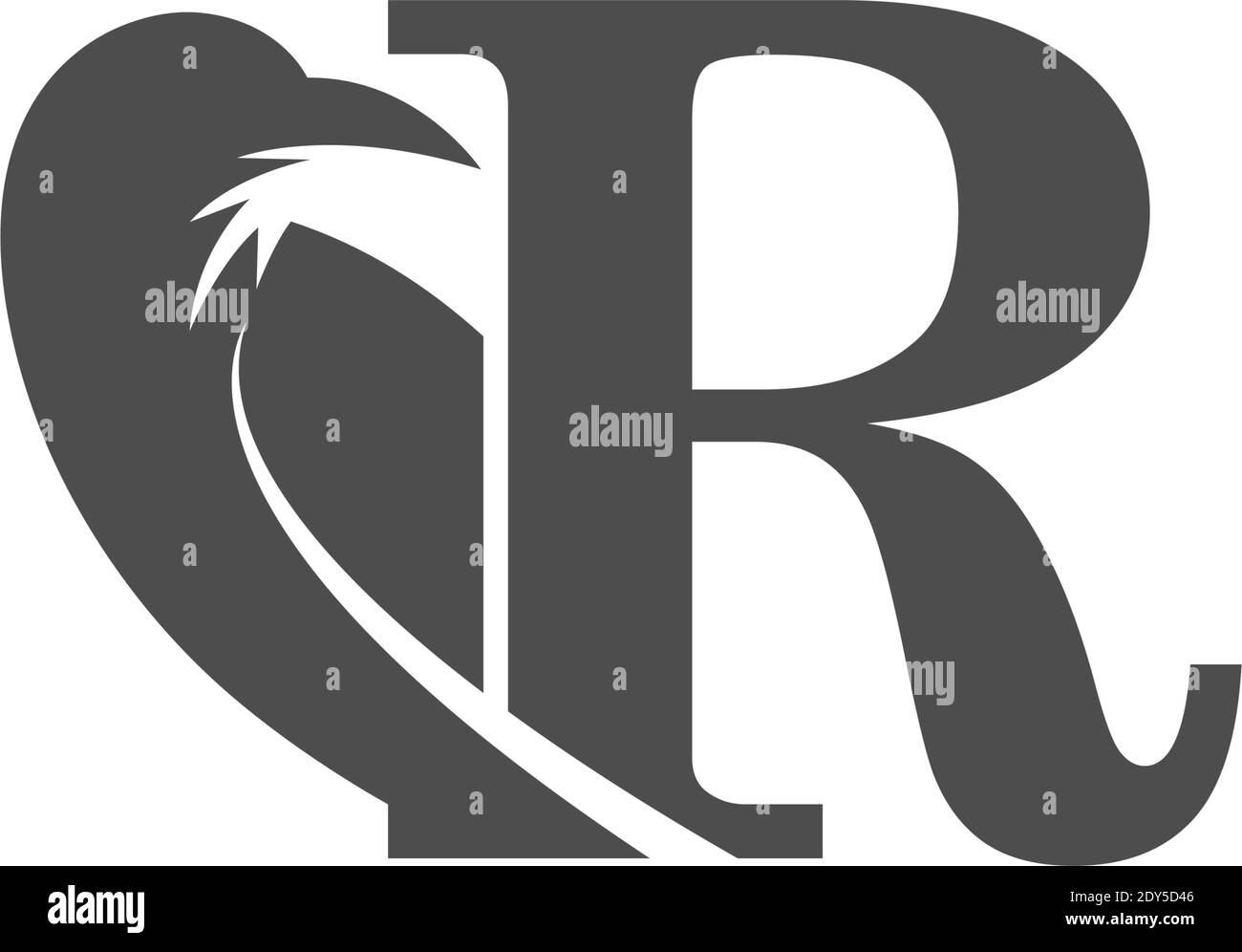 Letter R and crow combination icon logo design vector Stock Vector ...