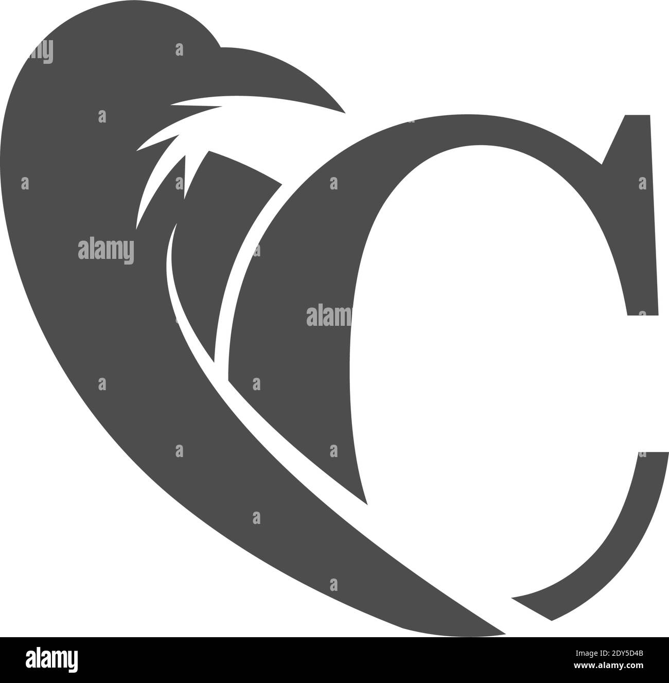 Letter C and crow combination icon logo design vector Stock Vector ...