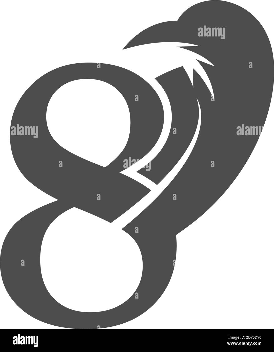 Number 8 and crow combination icon logo design vector Stock Vector ...