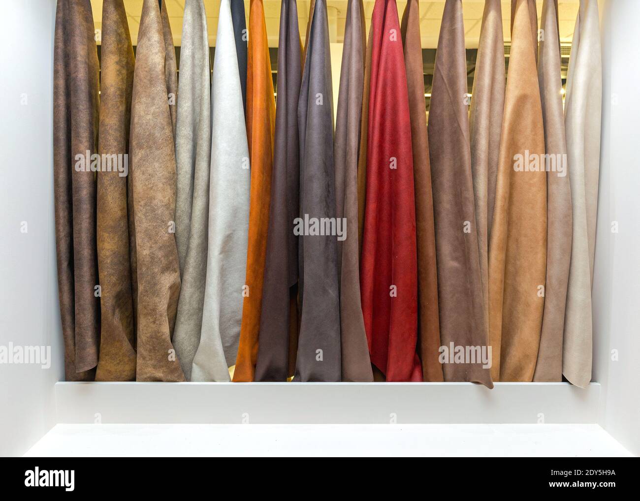 Colourful Leather Hide Material Samples For Industry Stock Photo - Alamy