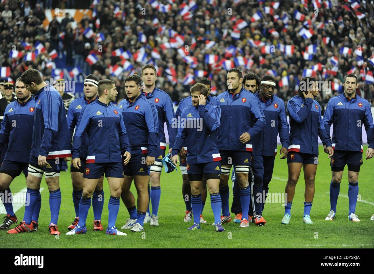 Team France before the friendly rugby match, France vs Australia, at ...