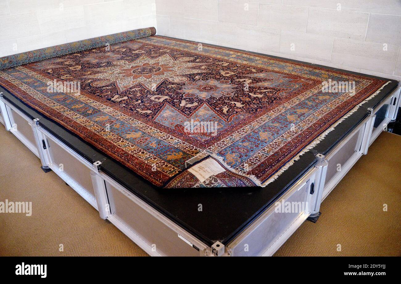 The Ghazir rug, also known as the Armenian Orphan Rug, is on display at ...