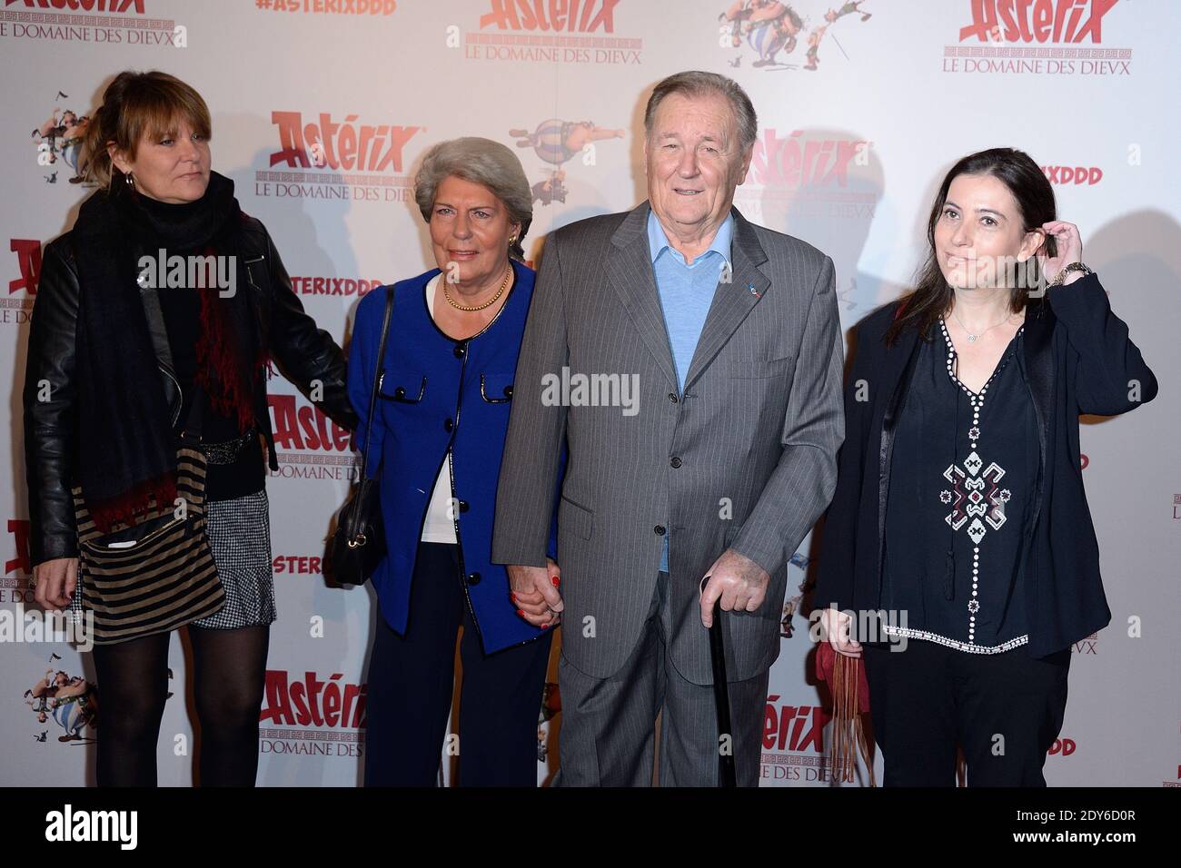 Sylvie Uderzo, Ada Milani and Albert Uderzo and Anne Goscinny attending ...