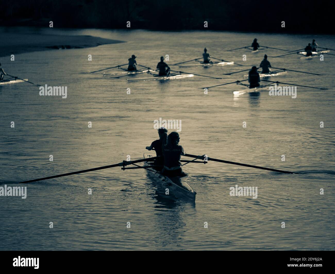 Black and white rowing river thames hi-res stock photography and images ...