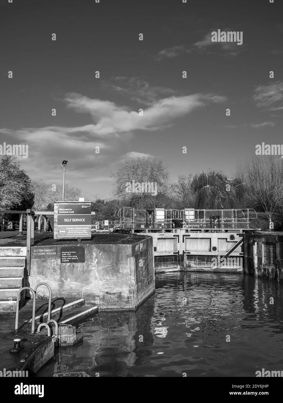 Black and White Landscape of Godstow Lock, Port Meadow, Oxford ...