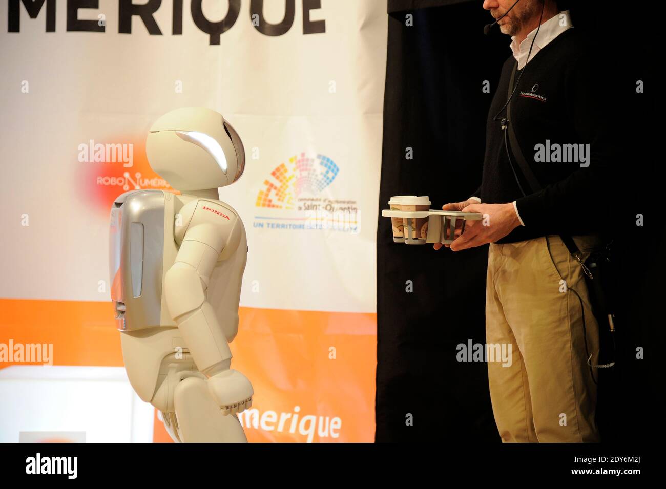 Honda's humanoid robot ASIMO (Advanced Step in Innovative MObility ...
