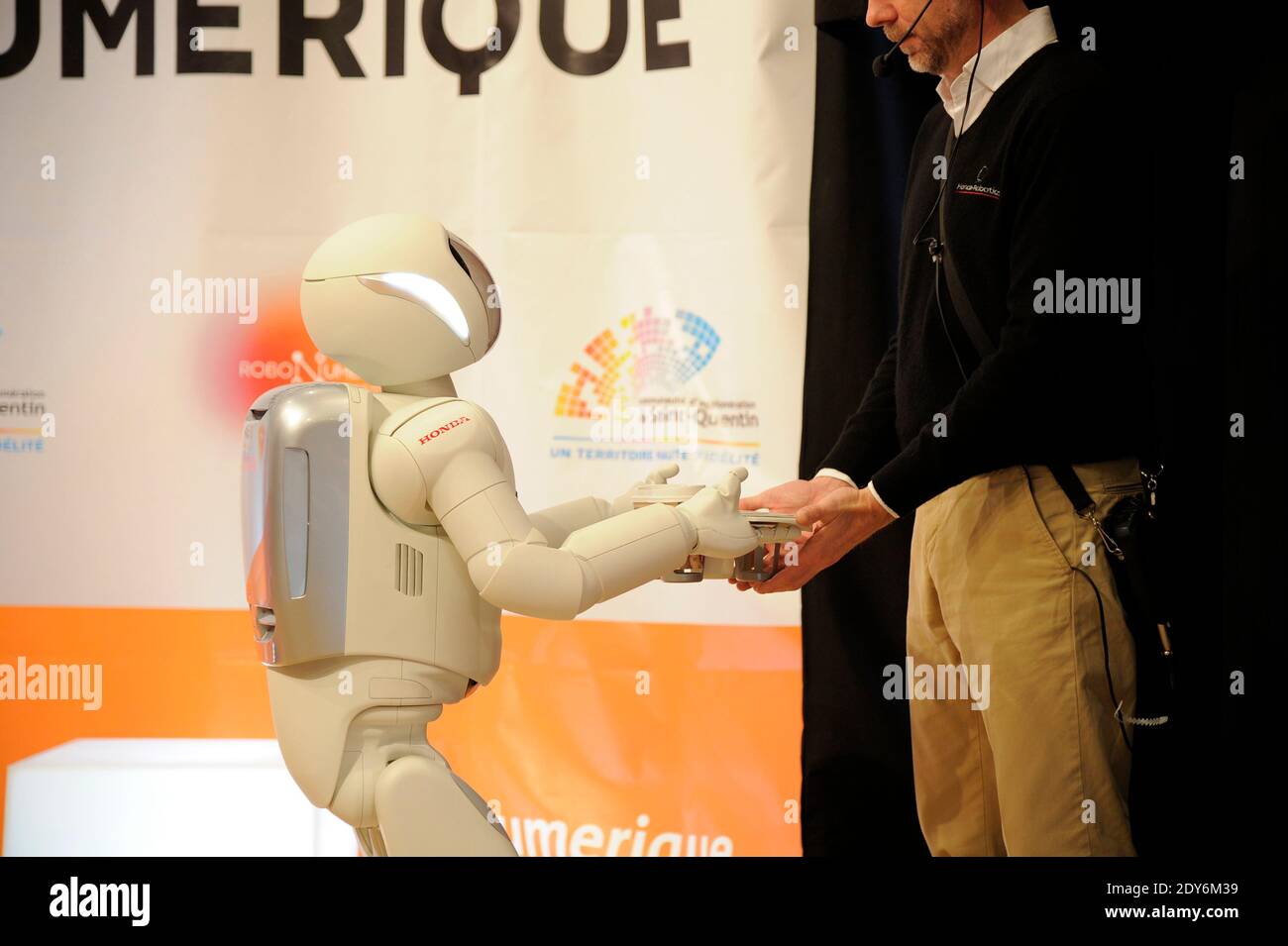 Honda's humanoid robot ASIMO (Advanced Step in Innovative MObility ...