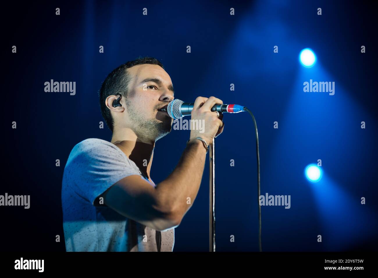 Gabriel Garzon-Montano performs on stage at the Arena, Geneva ...
