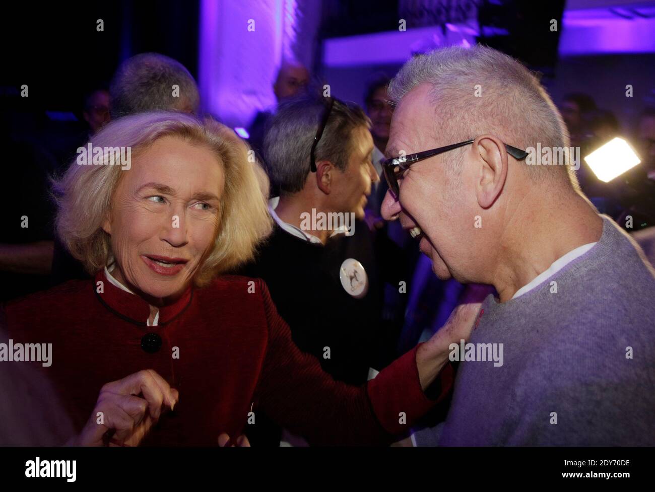 Brigitte Fossey and Jean-Paul Gaultier attending the 'Iccarre' Party ...