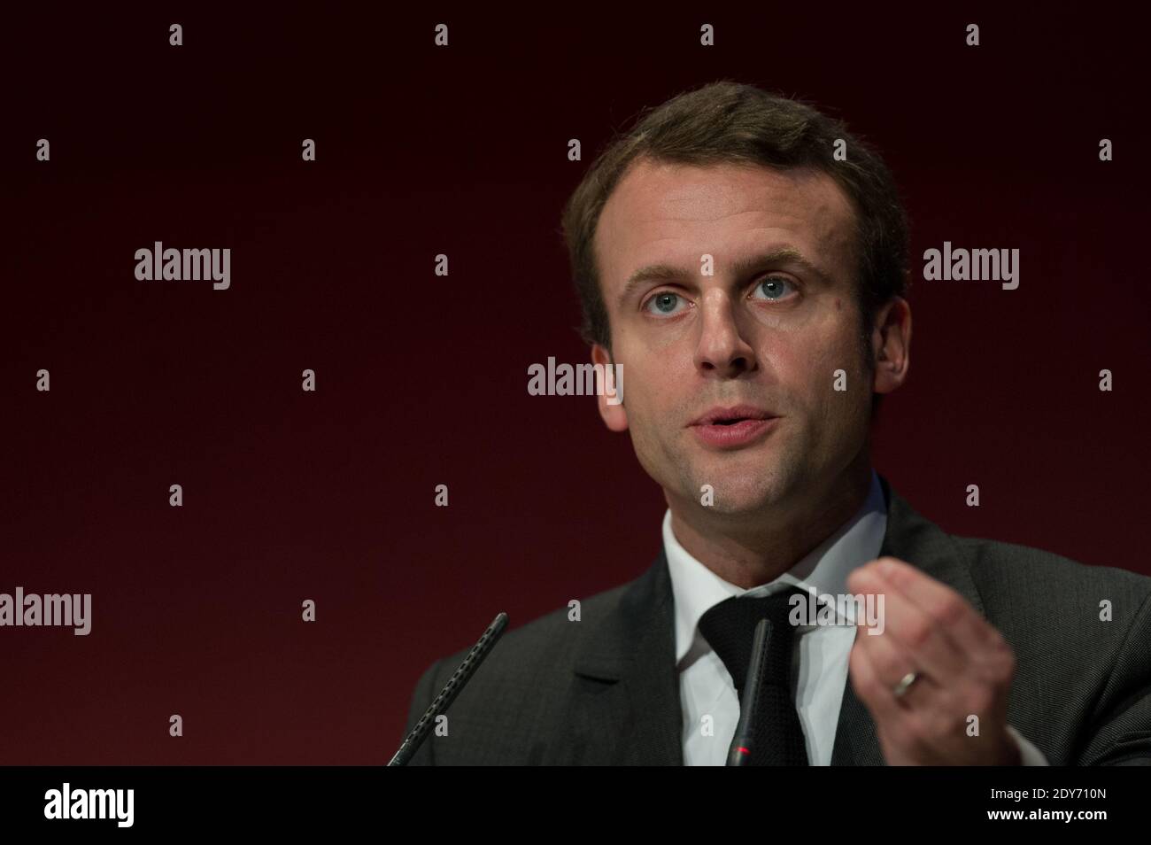 French Economy Minister Emmanuel Macron attends the 7th International ...