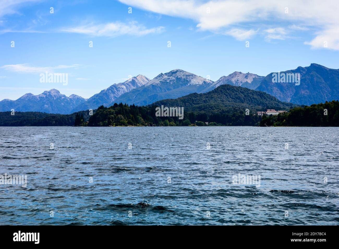 Lake and mountains in Bariloche. Summer, sunset Stock Photo - Alamy