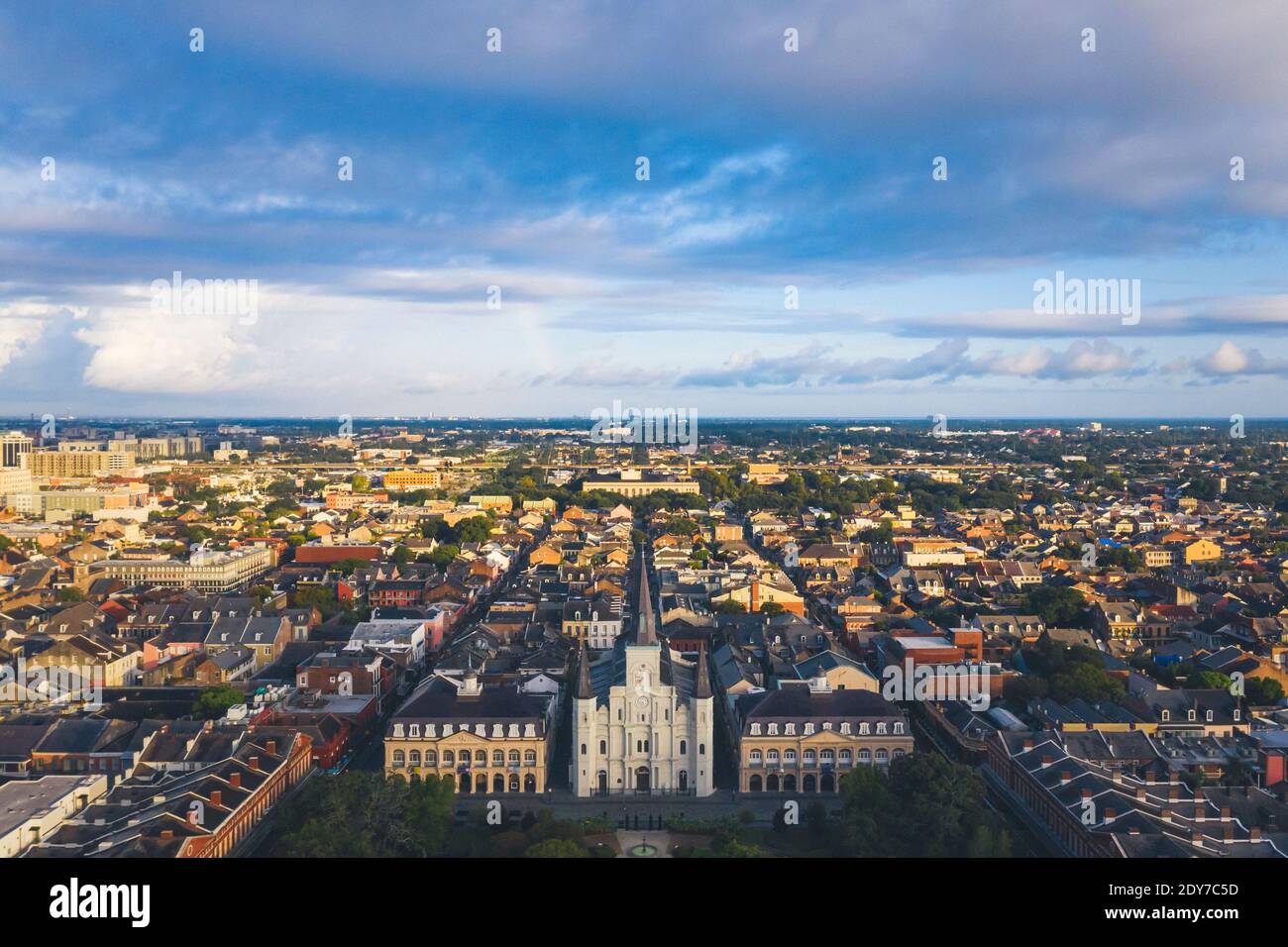New Orleans Saint Louis church in the morning from above Stock Photo ...