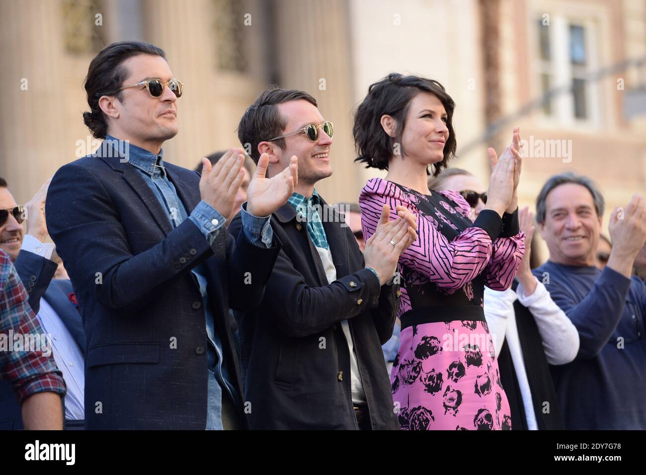 Orlando Bloom, Evangeline Lilly and Elijah Wood attend the ceremony ...