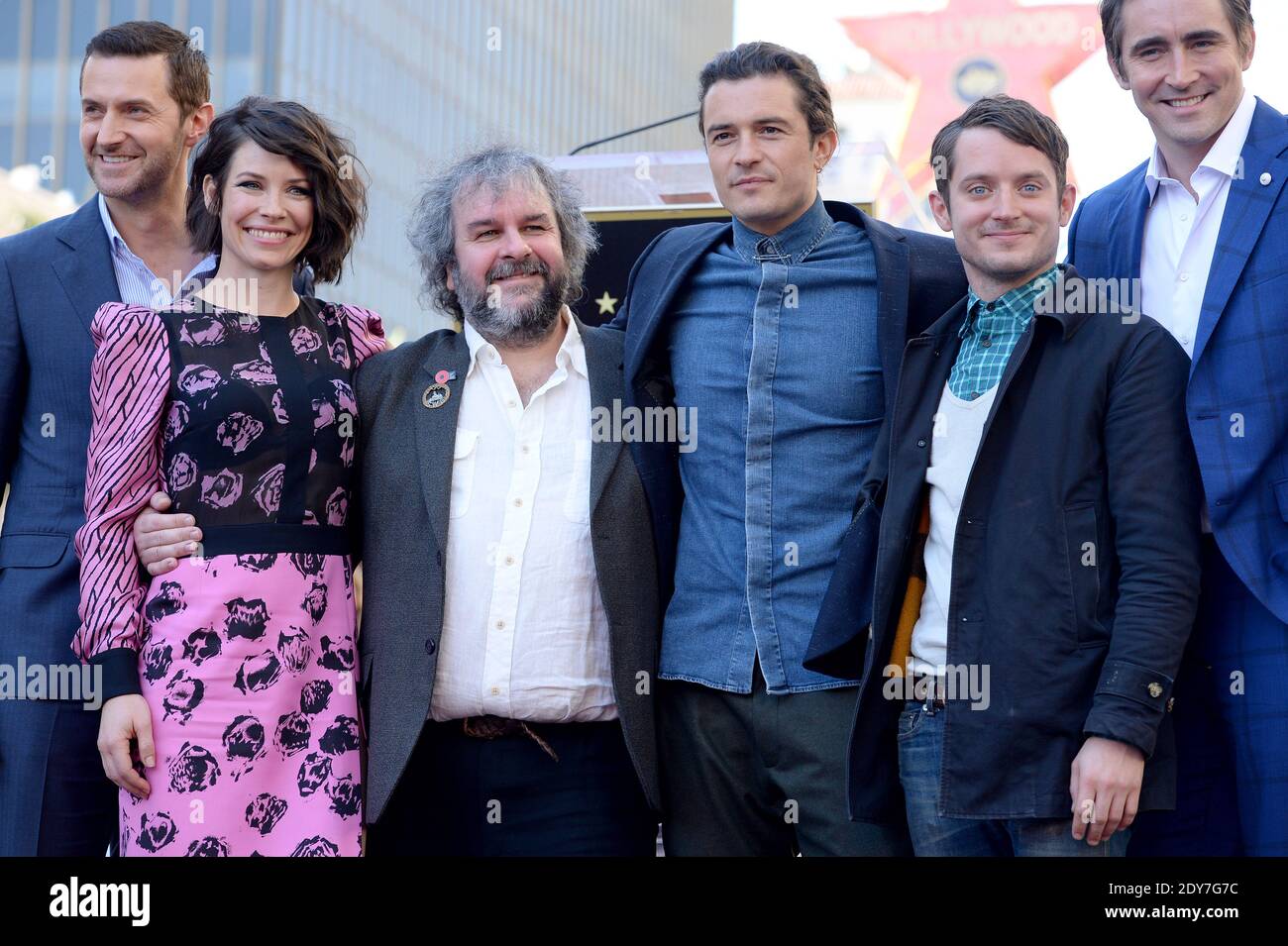 Orlando Bloom, Evangeline Lilly and Elijah Wood attend the ceremony ...