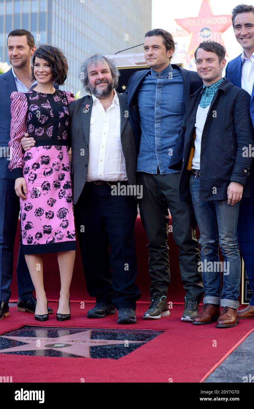Orlando Bloom, Evangeline Lilly and Elijah Wood attend the ceremony ...