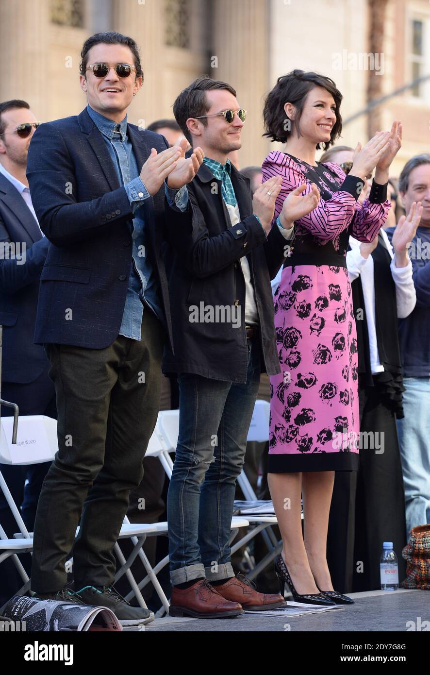 Orlando Bloom, Evangeline Lilly and Elijah Wood attend the ceremony ...