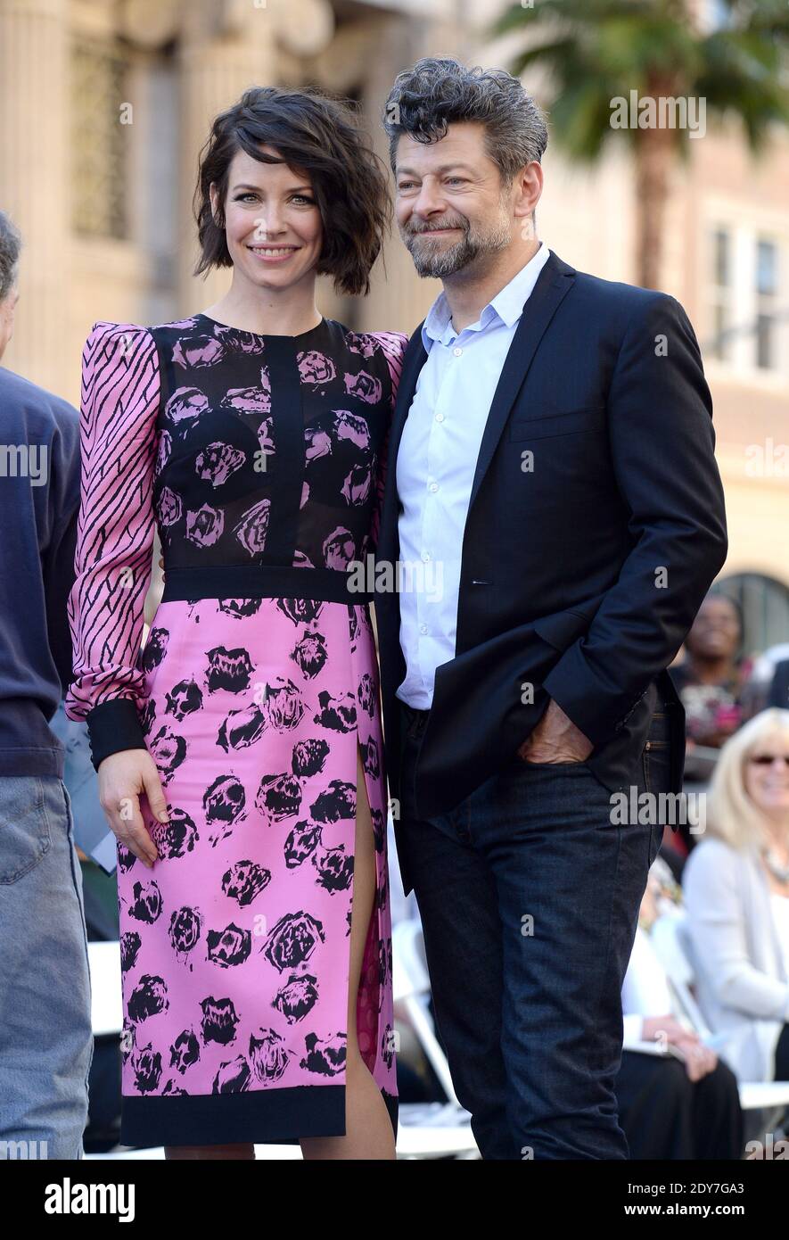 Evangeline Lilly and Andy Serkis attend the ceremony honoring Peter ...