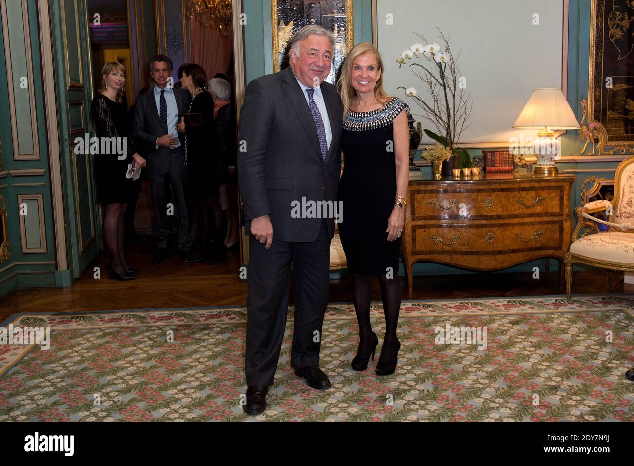 US ambassador in France Jane Hartley receives President of Senat Gerard ...