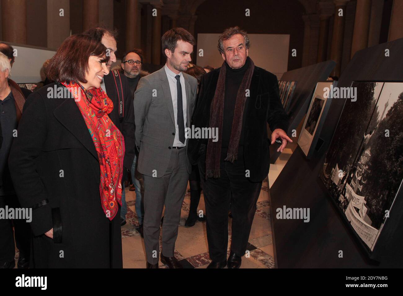 Mayor of Paris Anne Hidalgo, Patrick Zachmann, Bruno Julliard and Bruno ...