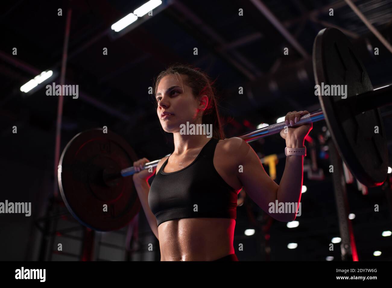 From below muscular sportswoman hi-res stock photography and images - Alamy