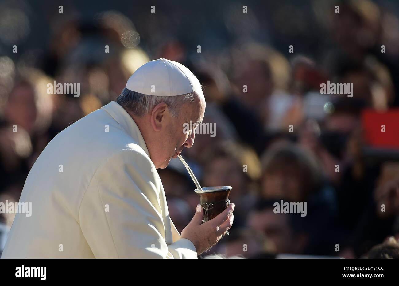 Pope Francis drinks 'Mate' on the occasion of his 78th birthday as he ...