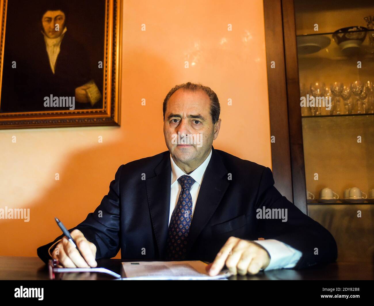 Italian politician and judge Antonio di Pietro at home in Rome, Italy ...