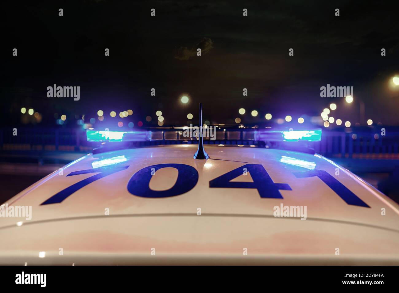 police car guarding the city during the pandemic Stock Photo - Alamy