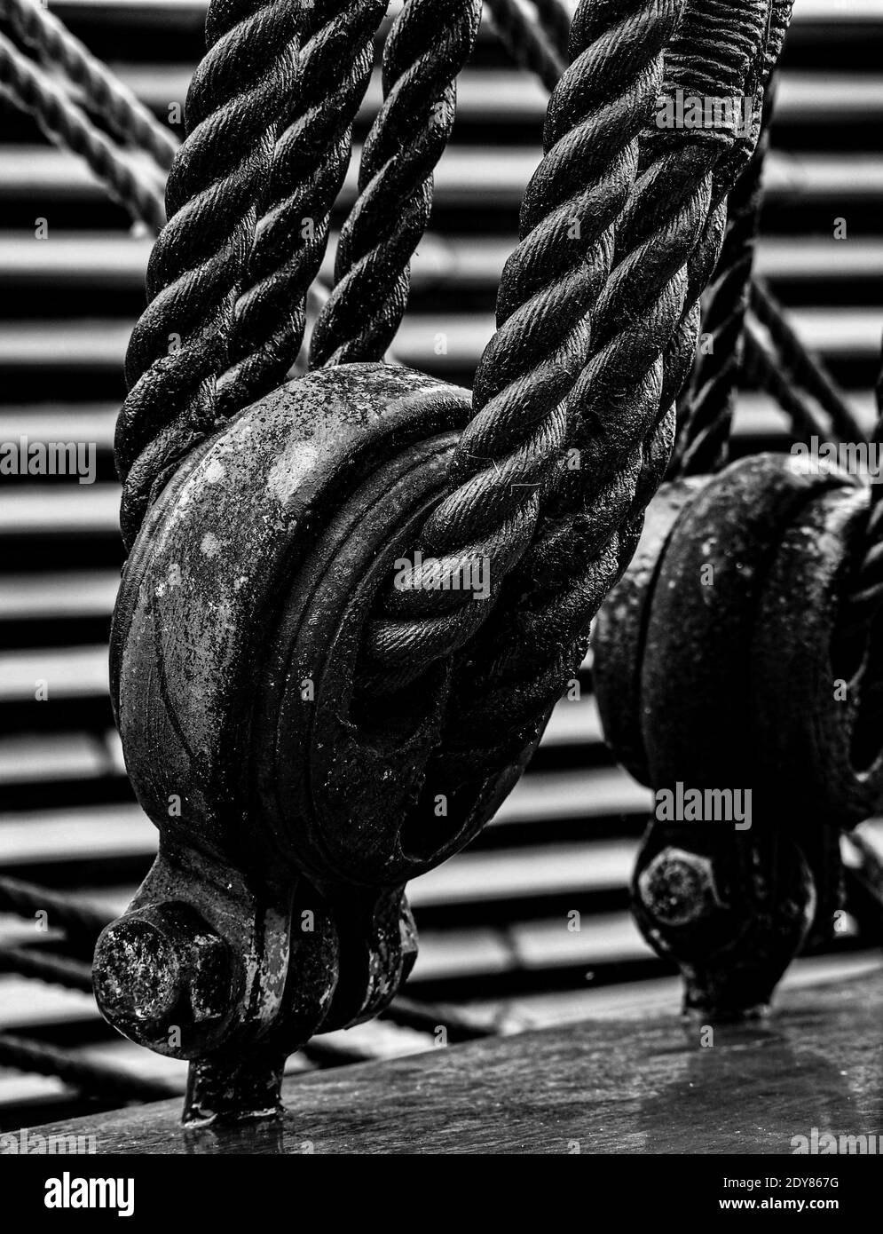 Black pulley Black and White Stock Photos & Images - Alamy