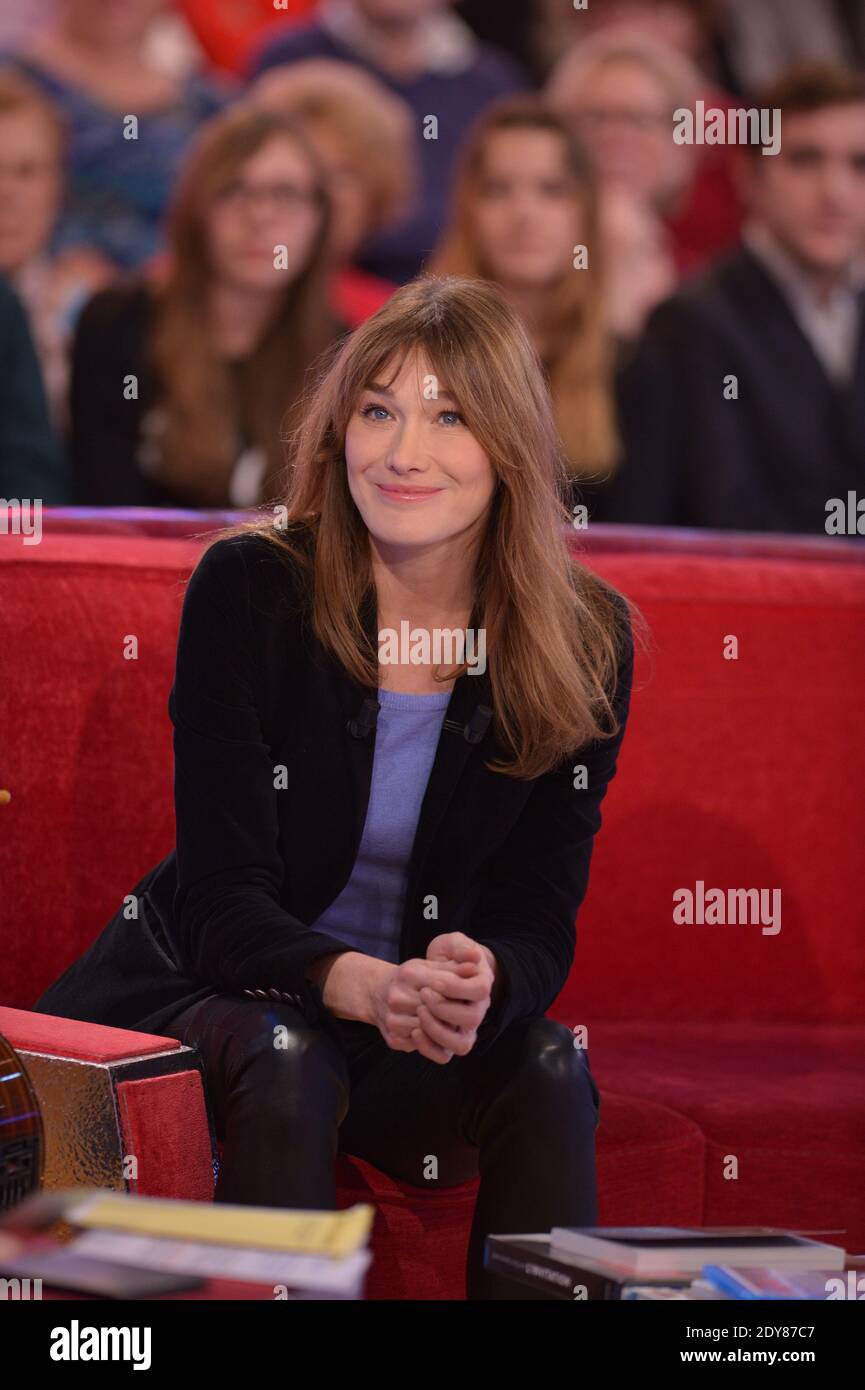 Carla Bruni-Sarkozy at the taping of Vivement Dimanche in Paris, France ...