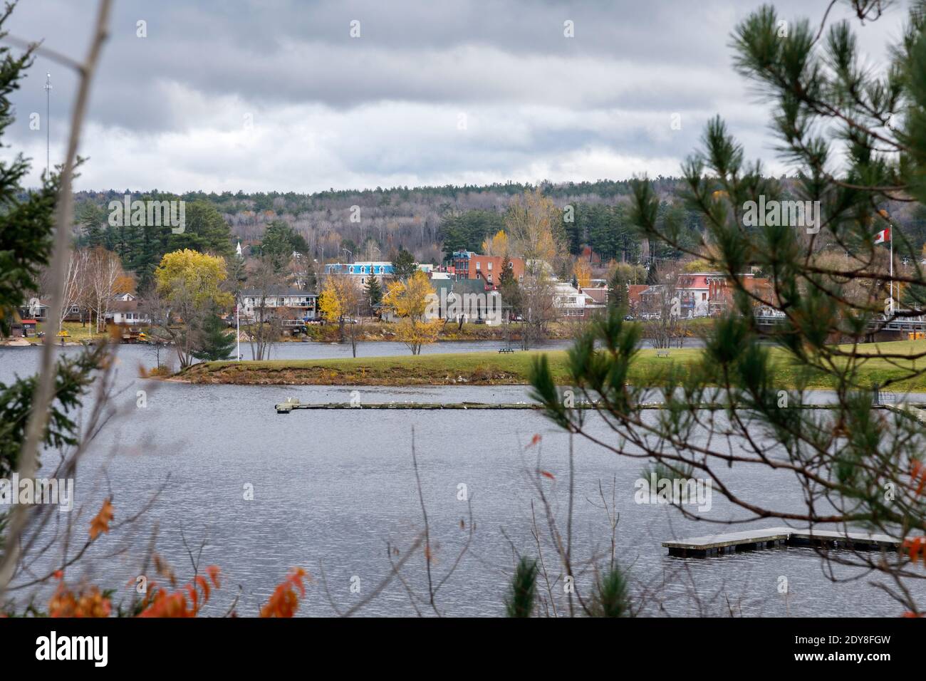 A view of the downtown area overlooking the Ottawa River in the Town of ...