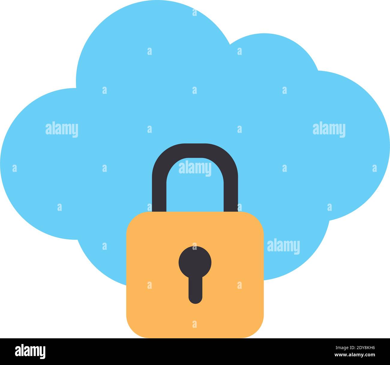 cloud with a padlock on a white background Stock Vector Image & Art - Alamy