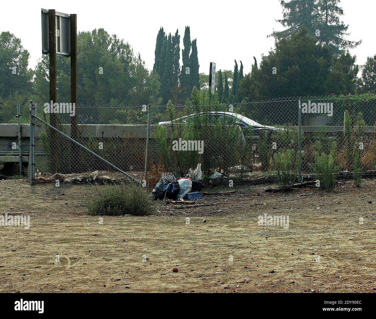 litter buildup along freeway 880 during covid pandemic of 2020 in Union ...