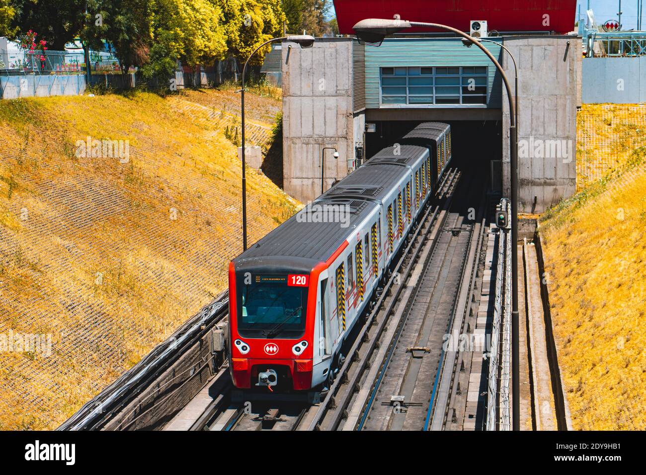 Santiago, Chile - December 2020: A Metro de Santiago train at Line 1 ...